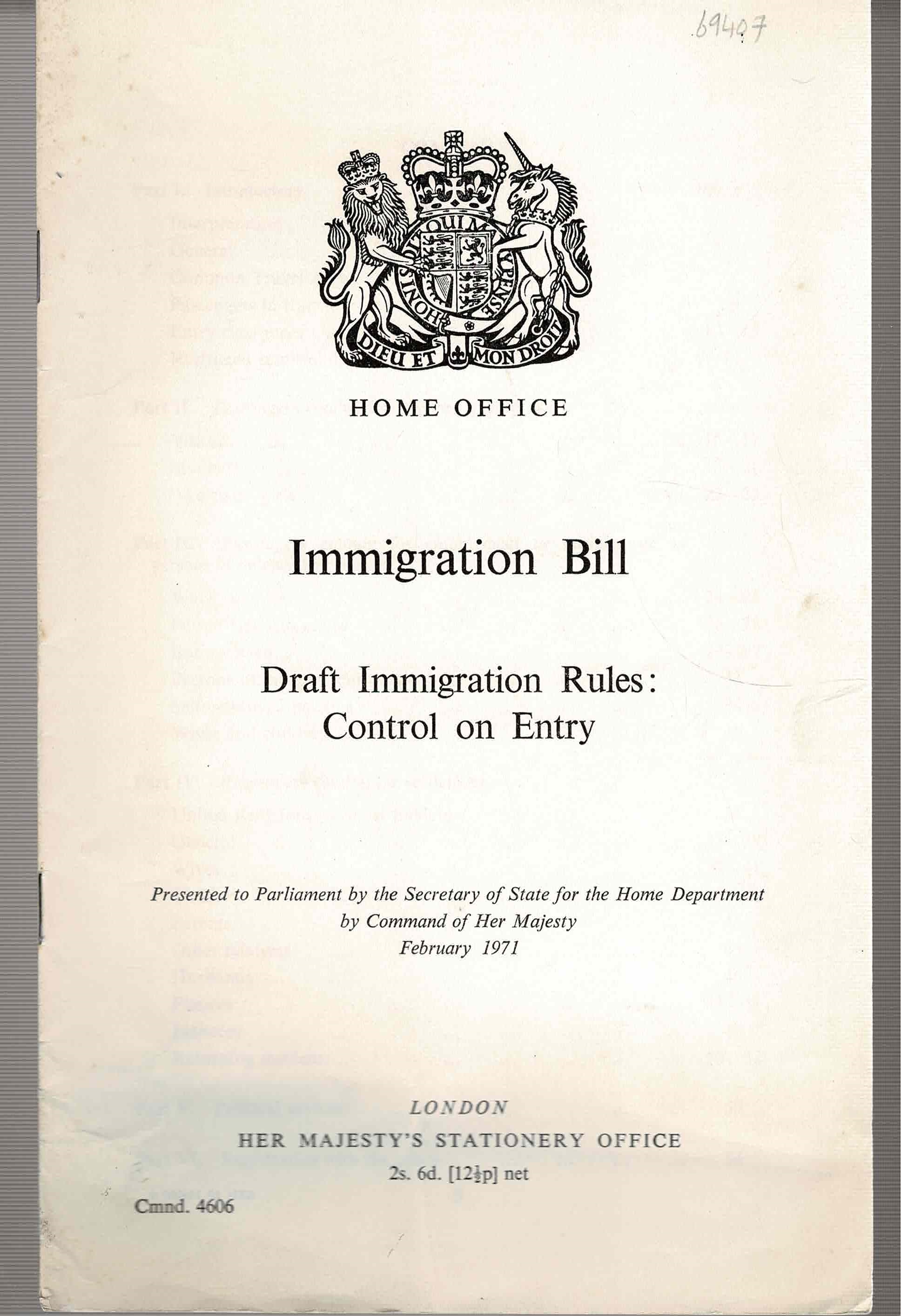 Immigration Bill: Draft Immigration Rules: Control on Entry